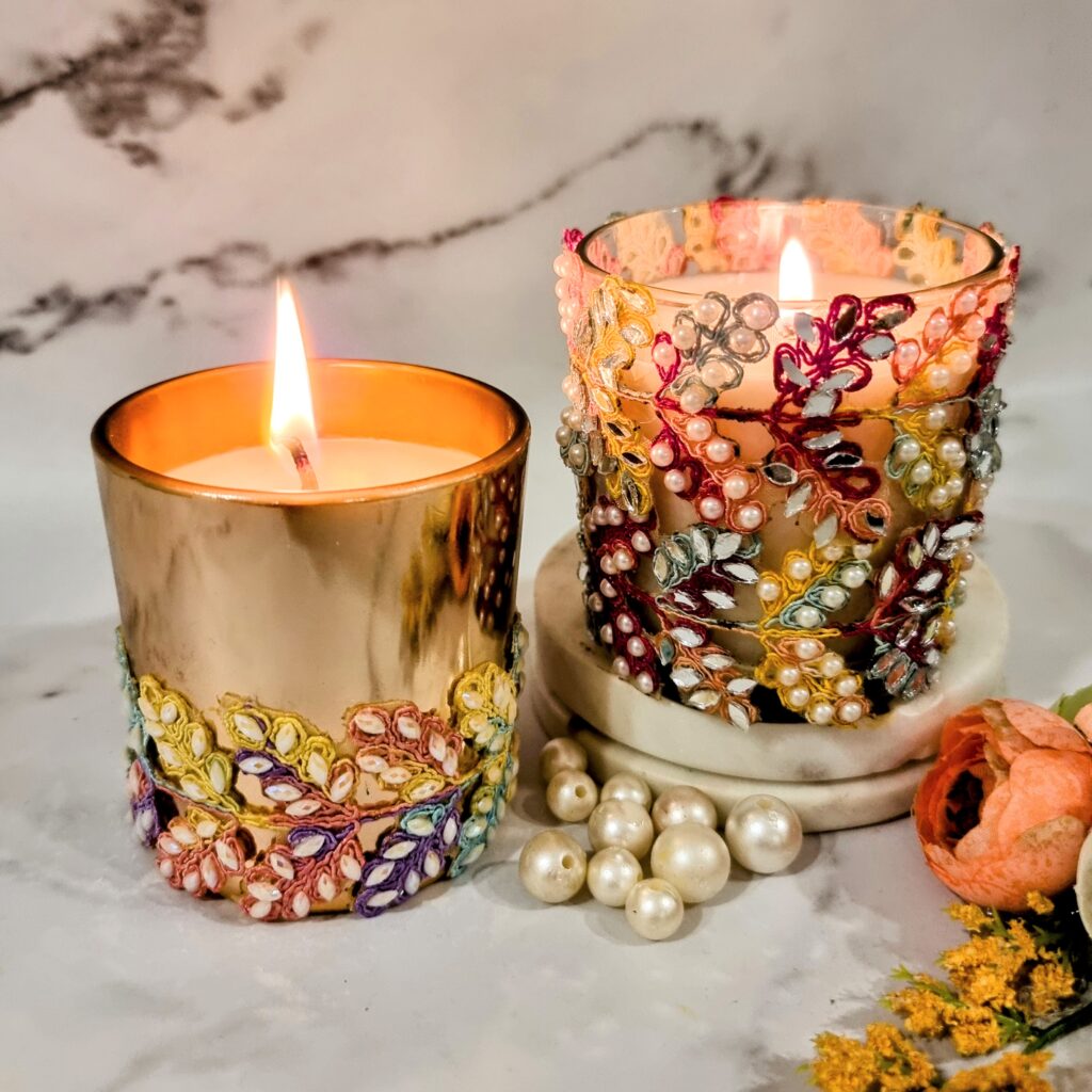 Set of 2 Pearl Jar Candles - My Artsy Decor